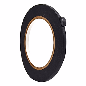 WOD MTC5 Colored Masking Tape, Black, 1/4 inch x 60 yds. Colorful Teacher Painters Tape for Fun DIY Art & Crafts, Lab Labeling, Writable & Classroom Decorations