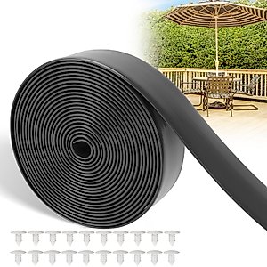 LukLoy 2" Wide Vinyl Straps for Patio Chairs Repair 20ft Long Patio Garden Furniture Replacement Straps with 20 Rivets, Black