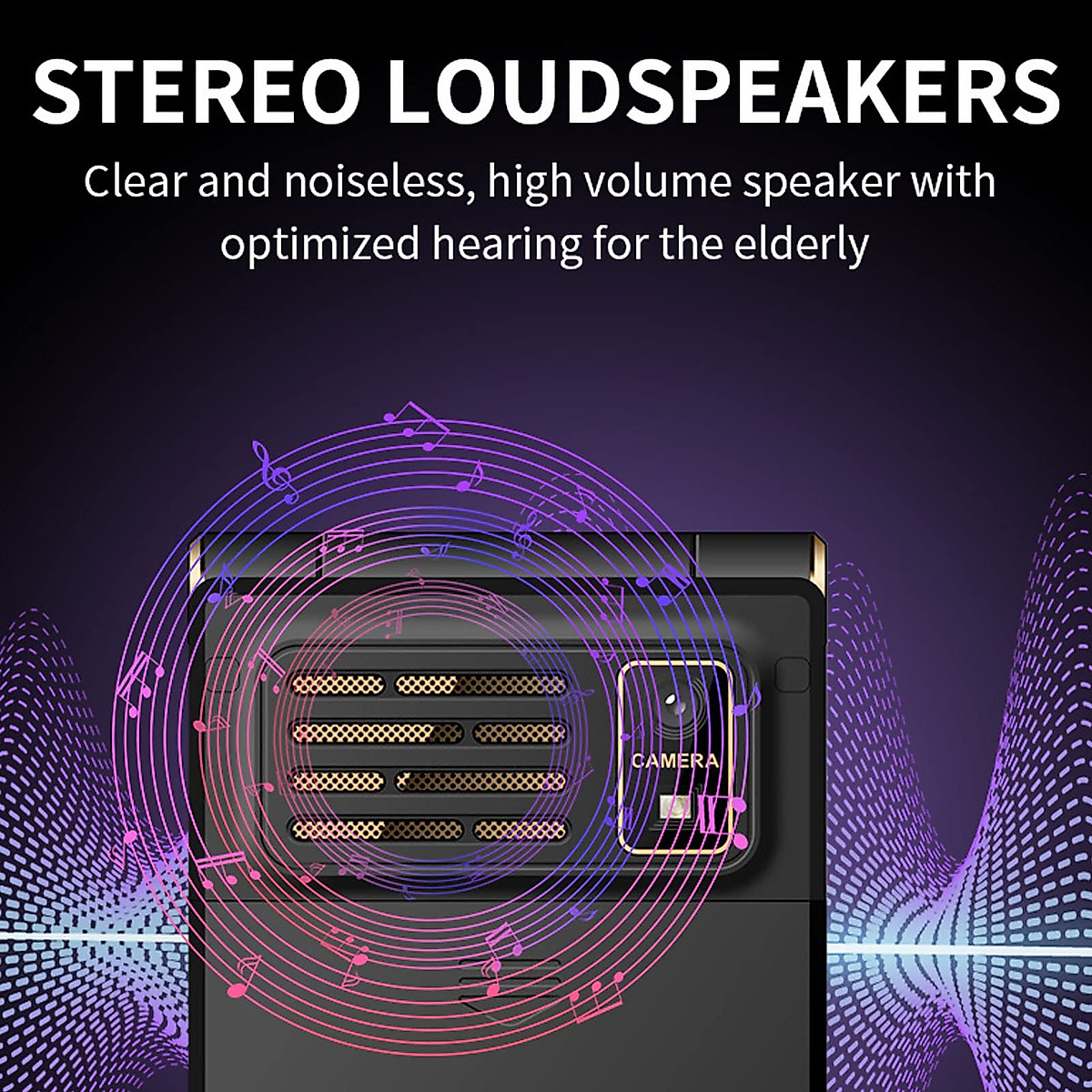 3 Inch Senior Flip Phone, 2G Mobile Unlocked with SOS Big, LED Flashlight and Cell Phone Clear Sound,Dual SIM Slots 5900mAh Unlocked Cellphone for Seniors Kids (Gold Color)