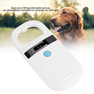 Pet Microchip Scanner EMID Pet Microchip Reader Dog Chip Reader Animal Chip ID Scanner Pet Tag Scanner for Animal/Pet/Dog/Cat/Pig FDX-B (ISO11784/11785) 134.2kHz, 125kHz & USB Rechargeable