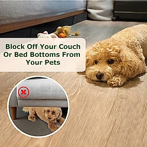 ECOHomes Under Couch Toy Blocker (Black, 8 Pcs, 16” Length x 3.2” Tall) - Couch Guards for Under Couch Prevent Toys from Going Under Furniture | Under Sofa Blocker and Under Bed Blocker for Cats