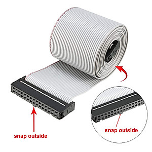 uxcell IDC Gray Wire Flat Ribbon Cable 30 Pins 128cm Length 2.54mm Pitch Type-C