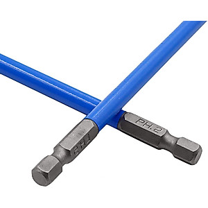 Biaungdo 10pcs Magnetic Long Hex Phillips Screw Head Electric Screwdriver Bits Set (PH2 x 127MM)