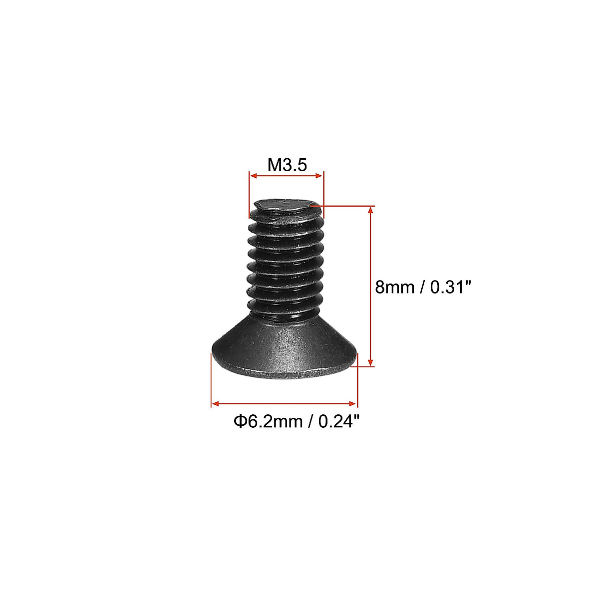 uxcell M3.5 x 8mm Phillips Screw Fastener Black for Laptop PC TV Fan Switch 50pcs