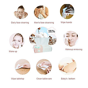 Careboree Ultra Soft Dry Baby Wipes Unscented Face Cleansing Multi-Purpose Pure Cotton Tissue (3 PACK-300 count))