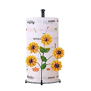 Sunflower Paper Towel Holder Countertop Upgrade Black Paper Towel Holder Stand Kitchen Paper Towels Holder Papertowel Holder Standing Paper Towel Holder Weighted Paper Towel Holder without Paper Towel