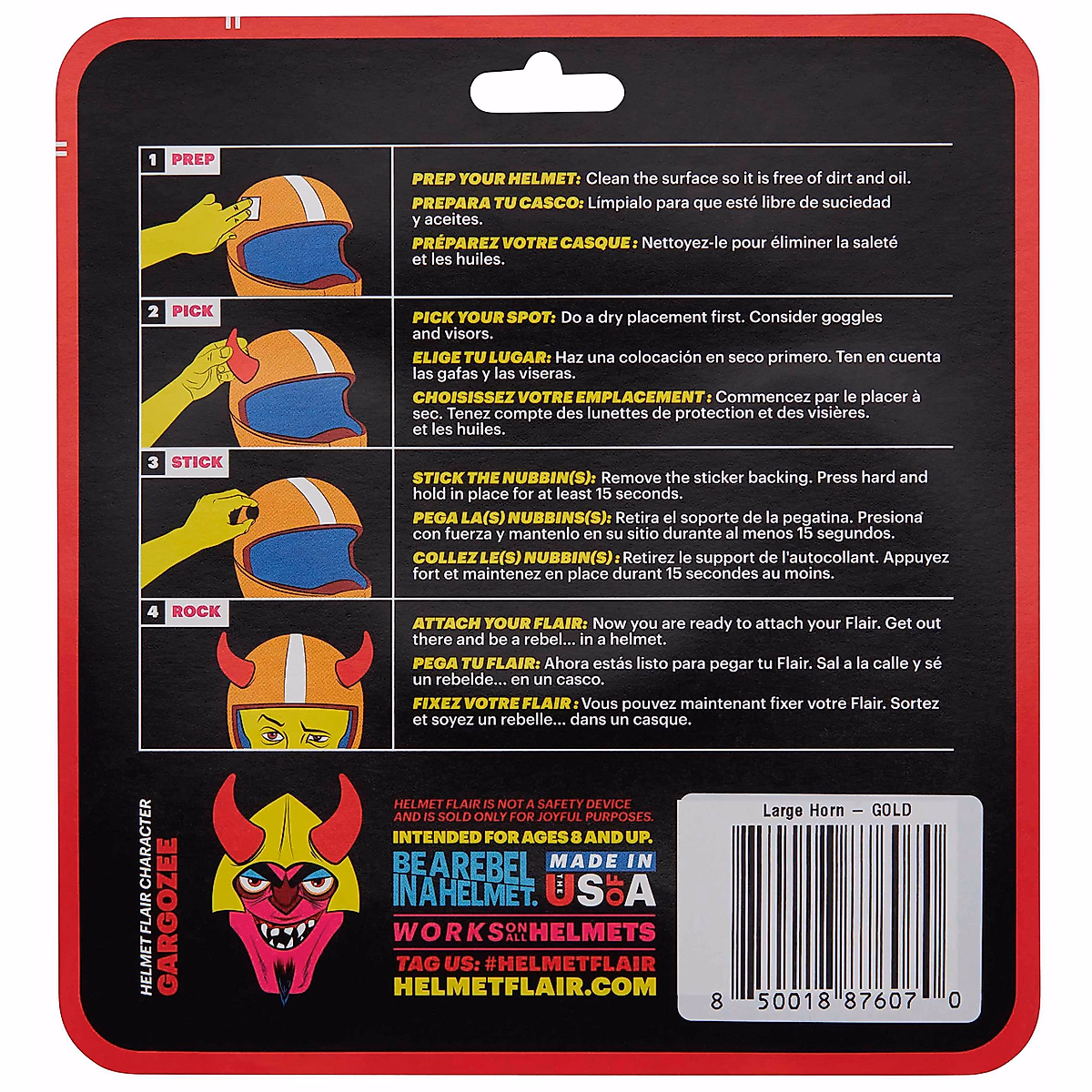 Helmet Flair MagNeatOhz Large Black Horns for Helmet | Made in USA | Helmet Accessory for Motorcycle Helmet, Bike Helmet, Ski Helmet | Magnetic & Interchangeable | Pair (Helmet Not Included)