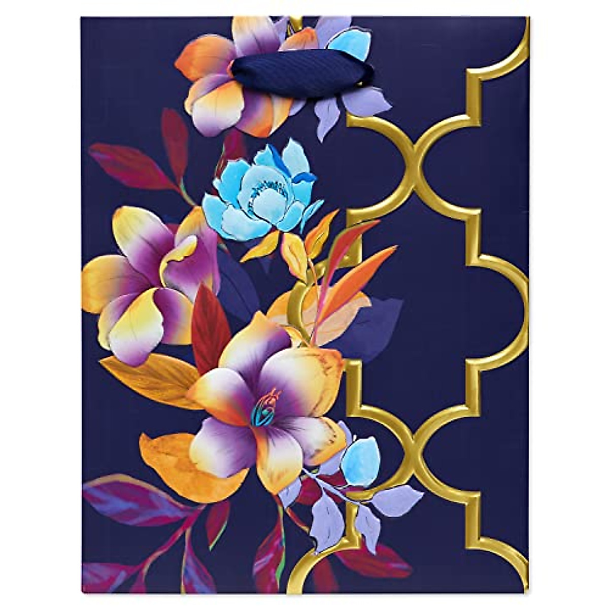 Papyrus 9" Medium Gift Bag (Purple Floral) for Birthdays, Weddings, Bridal Showers and All Occasions (1 Bag)