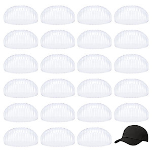 FINGERINSPIRE 24pcs Hat Support Pad Holder Clear Plastic Cap Insert Shaper Baseball Hat Support Holder Caps Inner Support Protector Half Hat Stay Hat Shaper for Baseball Cap Golf Hat Storage Supplies