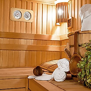 Dyna-Living 2 in 1 Sauna Wooden Sauna Hygrothermograph Indoor Fahrenheit Thermometer and Hygrometer for Hotel or Sauna Room