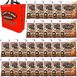 Coney Island Classics Premium Movie Theater Popcorn 8 Ounce Bag All In One Portion Kit With Coconut Oil & Flavored Salt With Bonus Large Tote Bag Bulk 24CT