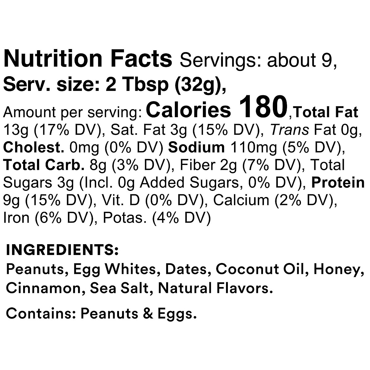 RX Nut Butter Peanut Butter, Protein Snack, Lunch Snacks, Honey Cinnamon (2 Jars)