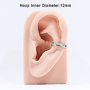 FANSING 16g 12mm Conch Piercing Jewelry Cubic Zirconia CZ Conch Ring 16 Gauge Earrings for Women