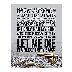 "Lord, Make Me Fast & Accurate" Gun Prayer Wall Art Sign -11 x 14" Pro Second Amendment Poster Print-Ready to Frame. Rustic Decor for Home-Man Cave-Garage-Shop. Perfect Gift for All Gun Owners!
