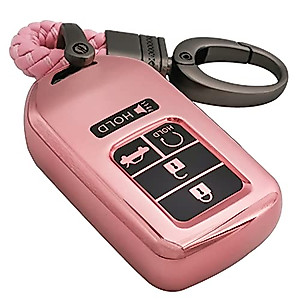 Coolbestda Soft Plating TPU Full Covered Key Fob Remote Cover Case Shell Glove Pouch for 2017 2018 2019 2020 2021 Honda Accord Civic CR-V CRV Pilot EX EX-L Touring Premium Insight A2C81642600