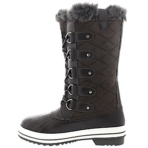 POLAR Womens Snow Boot Quilted Tall Winter Snow Waterproof Warm Rain Boot - 9 - GRS40 YC0007