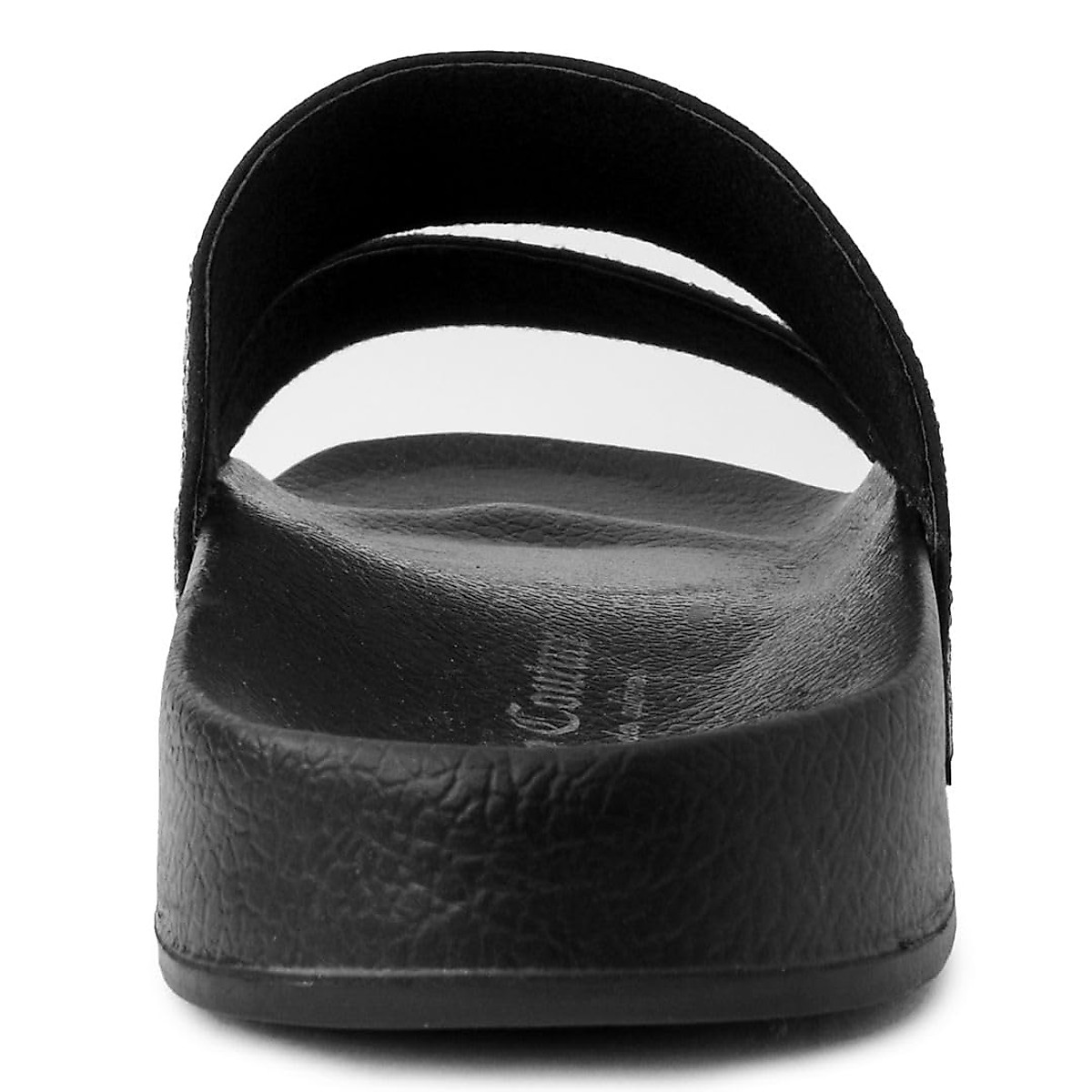 JUICY COUTURE Slide Double Strap Sandals, Beach Flats for Women, Summer Shoes-Winx-Black Multi-6