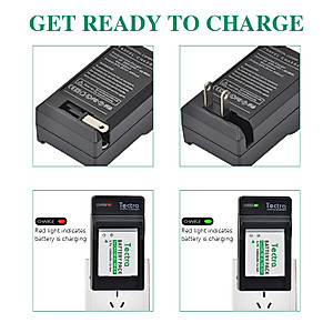 Tectra 2X NB-6L NB-6LH Battery + Charger Kit for Canon PowerShot SX530 HS, SX710 HS, SX700 HS, SX610 HS, SX600 HS, SX540 HS, SX510 HS, SX500 is, SX280 HS, SX270 HS, D30, S90