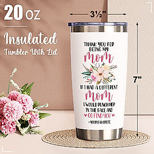 Fimibuke Gifts for Mom from Daughter, Son - 20 OZ Tumbler Christmas Gifts Mom Gifts for Mom, Mother-in-Law, Wife, Women - Thanks Mom Insulated Cups Funny Birthday Presents Boxed Gift from Kids Husband