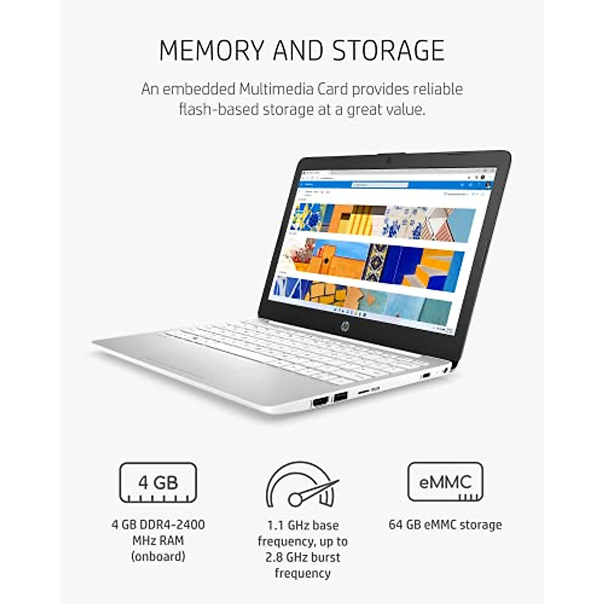 HP Stream 11 Laptop, Intel Celeron N4020, 4 GB RAM, 64 GB Storage, 11.6” HD Anti-Glare Display, Windows 11, Long Battery Life, Thin & Portable, Includes Microsoft 365 (11-ak0040nr, 2021 Diamond White)
