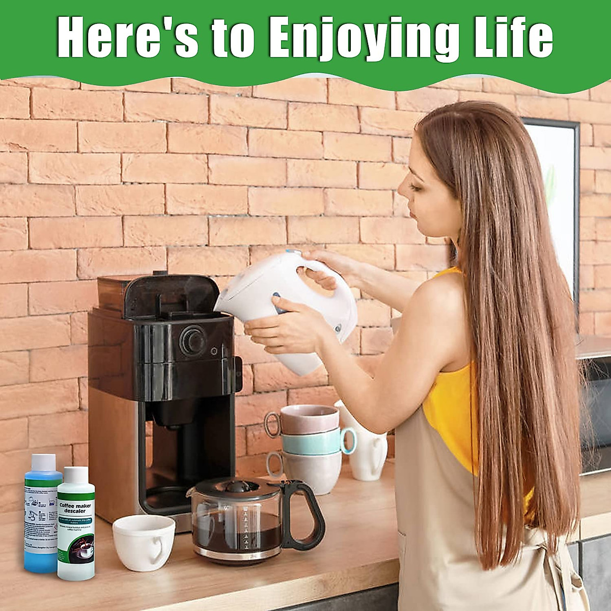 ZoneKing Coffee Maker Cleaner and Descaler Kit -2 Single Use Bottles -for All Drip Coffer Maker (Keurig, Mixpresso, Zwilling, etc.)