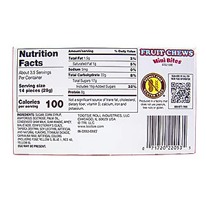 Fruit Chews Mini Bites Candy Coated Chews Movie Theater Box, 3.5 oz (Case of 12)
