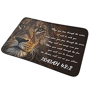 Vivacite Prayer Mat Christian Gifts for Women Men Faith Religious Spiritual Gifts for Women Prayer Rug with Bible Verse Christian Decor Area Rug for Pray and Meditaion Scripture Isaiah 43:2, 24"X16"