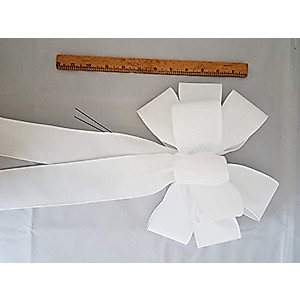 Large 10" Wired White Velvet Outdoor Wreath Bows