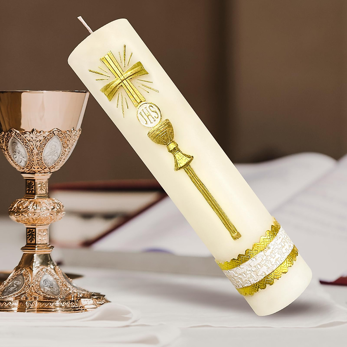 Religious Candles Catholic,Prayer Candles for Church Devotional Saint Blessed Mexican Gift,Baptism Candle,Cirios Religiosos Catolicos,Jesus Candle,Cross Candle,Cirio Pascual,Veladoras Mexicanas