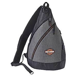 Harley-Davidson Bar & Shield Deluxe USB Travel Sling Backpack - Heather Gray