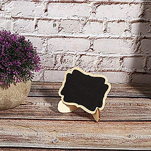 Taidda Mini Chalkboard Sign, 10Pcs Wooden Blackboard Small Chalkboard Labels with Easel Stand for Food Labels, Table Numbers, Weddings Party Decorationrd