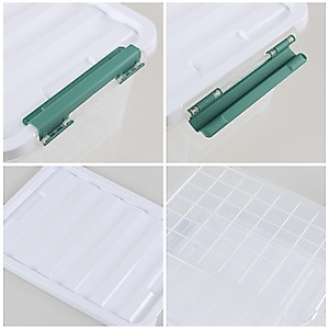 Ramddy 20 Quart Latching Storage Box, 6 Pack, Clear Plastic Container Bin