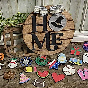 Fall Winter Thanksgiving Front Door Wreath, Halloween Wreaths Autumn Rusty Birch Leaves Pinecones Window Hanging Silk Foliage Outdoor Greeen Twig Eucalyptus Berries Hello Sign Yellow Wreaths Party