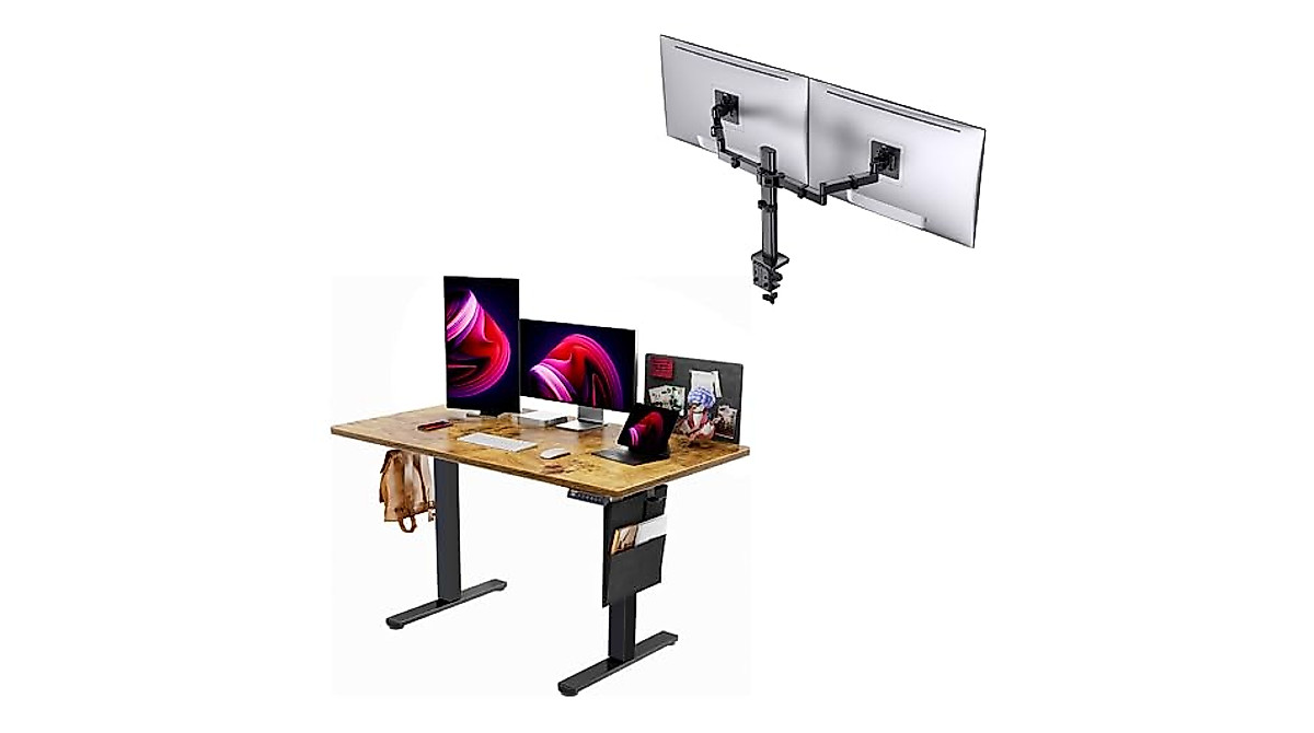 ErGear Electric Standing Desk with Dual Monitor Mount