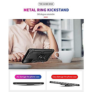 Military Grade Drop Impact for Samsung Galaxy S21 Plus Case Galaxy S21 Plus 5G Case 360 Metal Rotating Ring Kickstand Holder Armor Heavy Duty Shockproof Case for Galaxy S21 Plus Phone Case (Black)