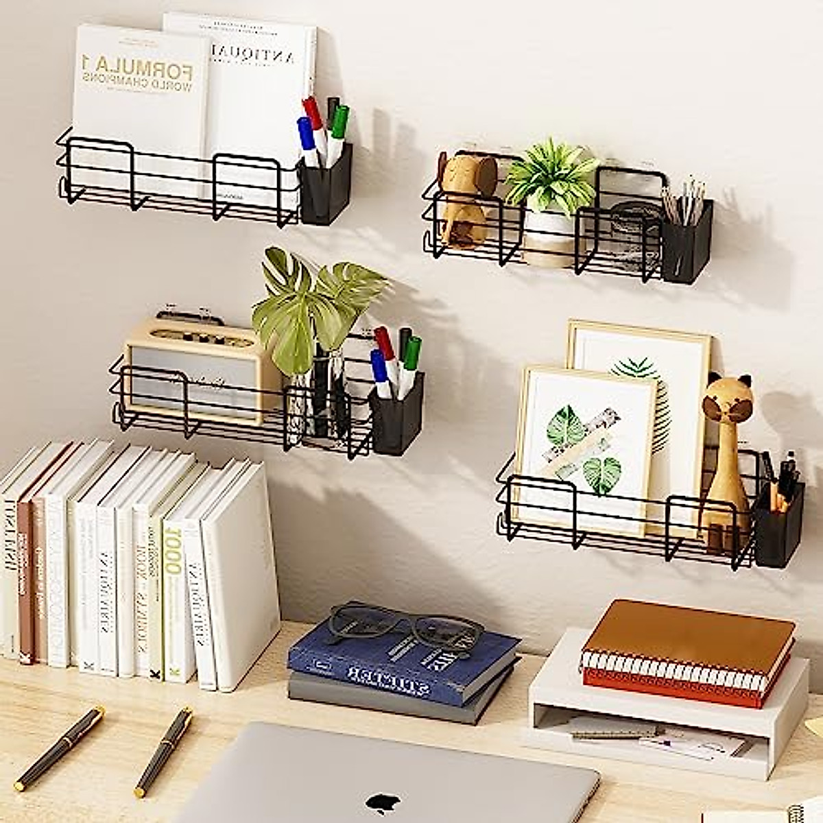 YGMMGY Shower Caddy Bathroom Organizer Adhesive Shelves 4 Packs Large Capacity Shower Racks, Rustproof Stainless Steel Bathroom Shower Organizer