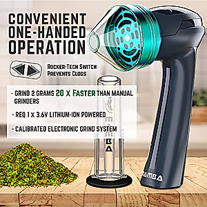 Mamba V2-55 Electric Herb Grinder, USB Rechargeable Automatic Grinder Fast Mill with Aluminum Alloy Head, includes Herb and Spices Holding System (Charcoal)