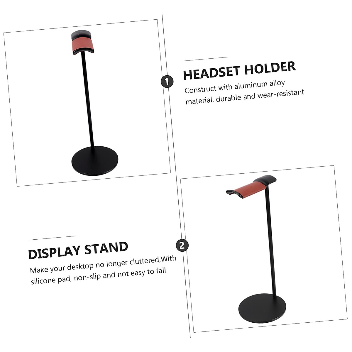JEWEDECO Headphone Hanger Clothes Hanging Rack Stand Wireless headsets Over Ear Wireless Headphones Gaming Headphone Stand Wireless Over The Ear Headphones Headphone Display Stand Alloy