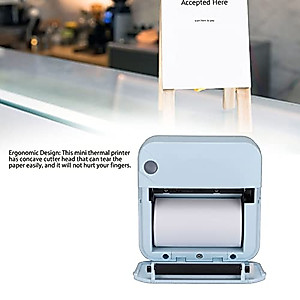 Cuifati Mini Pocket Printer, 200DPI Portable Bluetooth Thermal Printer, Inkless Handheld Photo Printer Ergonomic Design Rechargeable Battery Safe Stable, Great Gift for Kids, Girls(Blue)