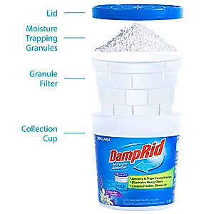 DampRid Lavender Vanilla Refillable Moisture Absorber - 10.5oz cups - 2 pack – Traps Moisture for Fresher, Cleaner Air