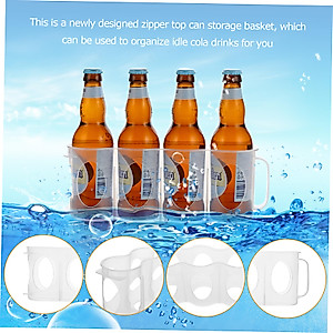 Hemoton 2pcs Refrigerator Organizer Bins Drink Holder Storage Bin Portable Pop Soda Can Dispenser Beverage Holder for Fridge Storage Sliding Freezer Kitchen Countertops Cabinets