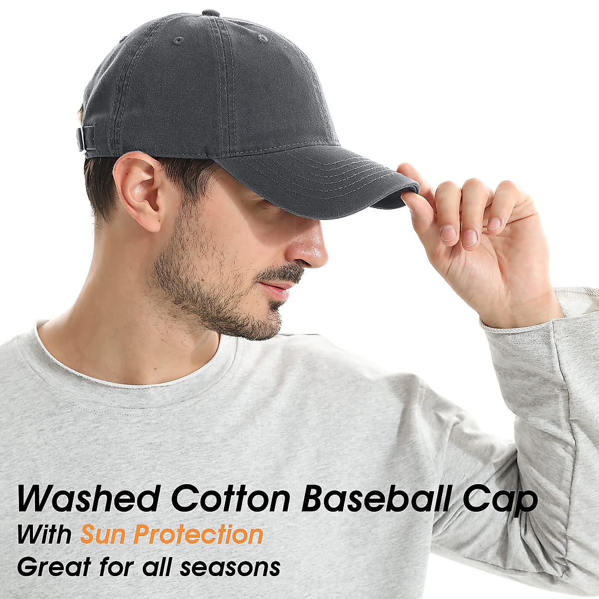 kozinu Unisex Cotton Baseball Cap Plain Blank Dad Hat Adjustable Vintage Solid Hat