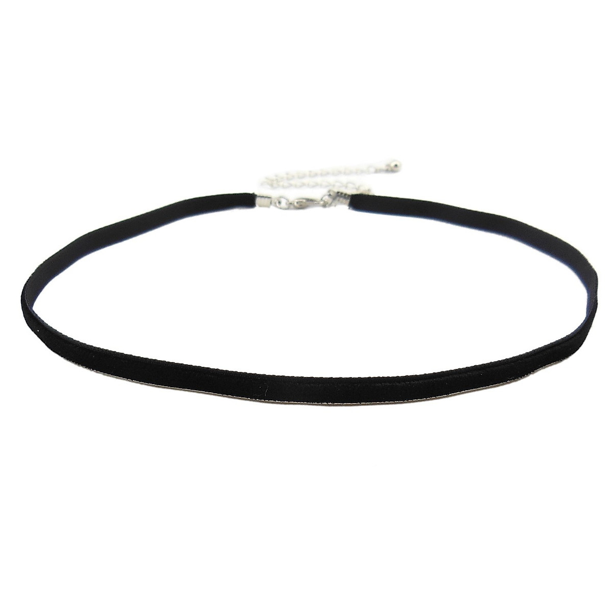 30pcs 3/16'' Black Velvet Chokers Vintage Necklace for Women with Extension (XL-1005-1) (Black)