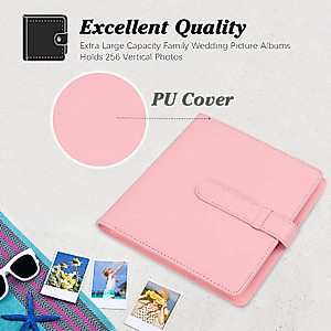 256 Photos Album for Fujifilm Instax Mini Camera/Polaroid 2”x3” Pictures, 2x3 Photo Album Book for Fujifilm Instax Mini 11 12 evo 9 90 70 40 8 Instant Camera & Instax Mini Instant Film (Pink)