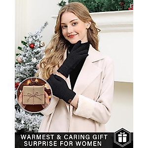 FZ FANTASTIC ZONE Womens Winter Touchscreen Gloves for Cold Weather, Chenille Warm Knit Gloves