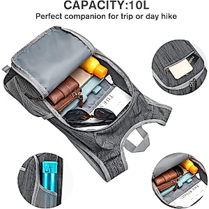 G4Free 10L Hiking Backpack Lightweight Packable Hiking Daypack Small Travel Outdoor Foldable Shoulder Bag(Black)