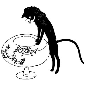 CafePress Cat Peering Into Fishbowl Mug Ceramic Coffee Mug, Tea Cup 11 oz