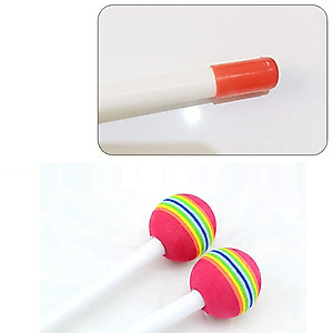 GSHLLO 4 PCS Lollipop Drum Mallet Sticks Hammer Percussion Sticks Drumstick with Wood Handle for Kids