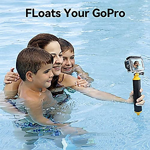 TELESIN Floating Hand Grip for GoPro Hero 11 10 9 8 7+ Series, DJI, Insta360 Most Action Cameras, Underwater Selfie Stick Suitable for Surfing, Snorkeling, Underwater Shooting