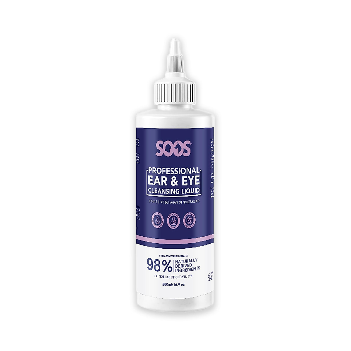 SOOS Pet Natural Ear and Eye Cleansing Liquid for Dogs and Cats Perfect All-in-one Solution Cleaner for Safely and Effectively Cleaning Your Dog Ears and Eyes - 1x 500ml
